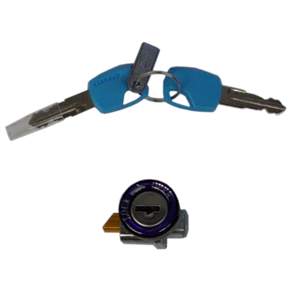 Giant Horizontal Battery Lock With PMS299 Blue Key | Westbrook Cycles